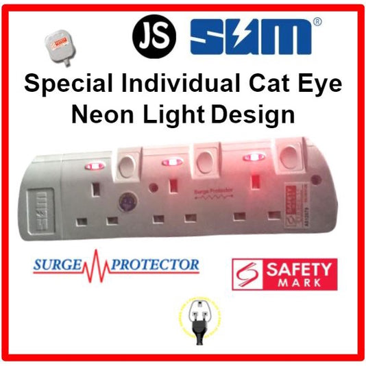 2/3/4/5/6 Gang Extension Socket with Singapore Safety Mark (0.5, 1, 2 ...